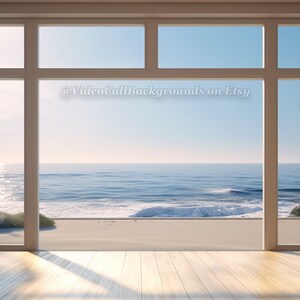 Virtual Video Call Background | Modern Coastal Window | Image for Zoom ...