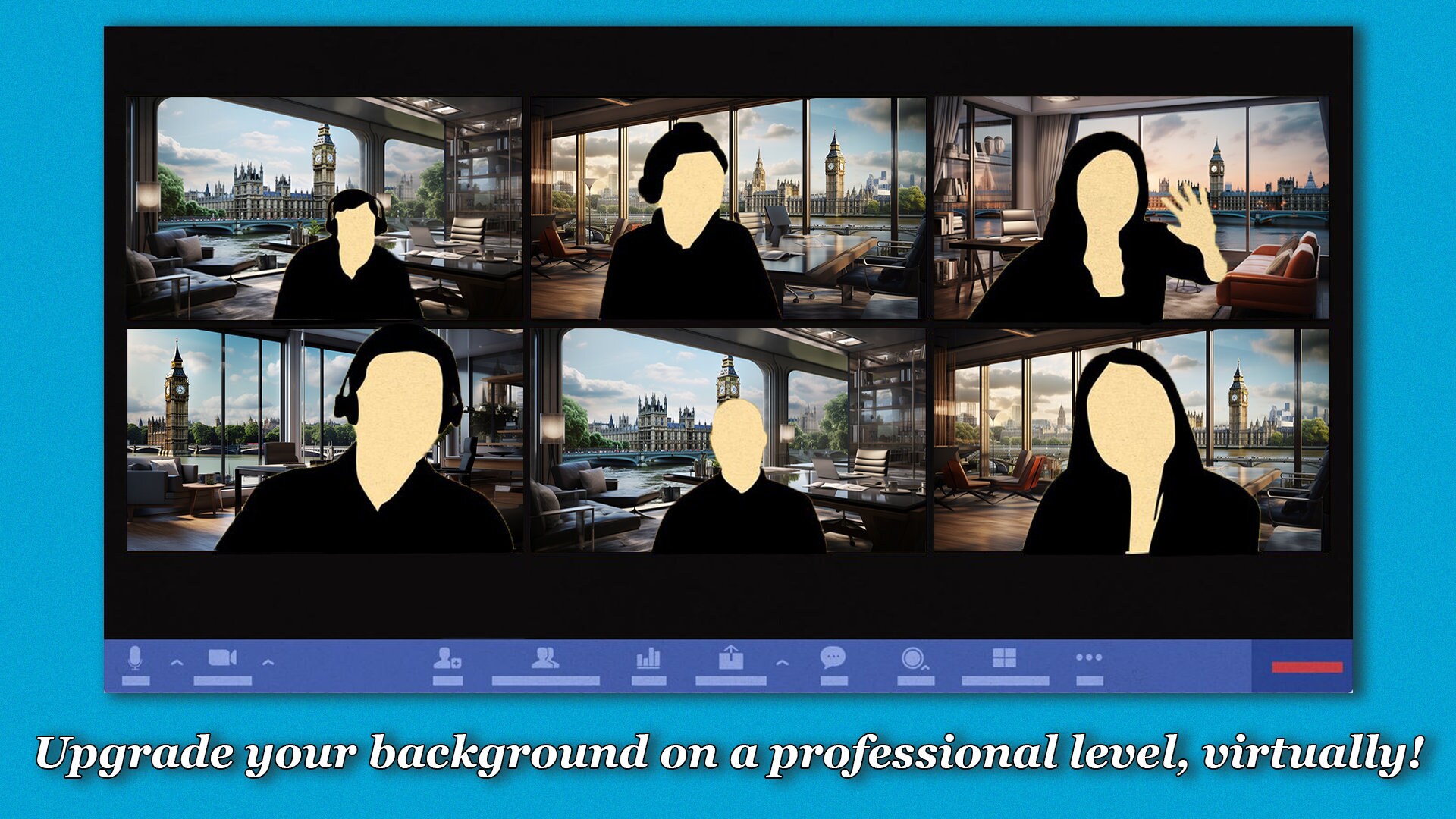 Virtual Video Call Background | Office With Big Ben View | Image for ...
