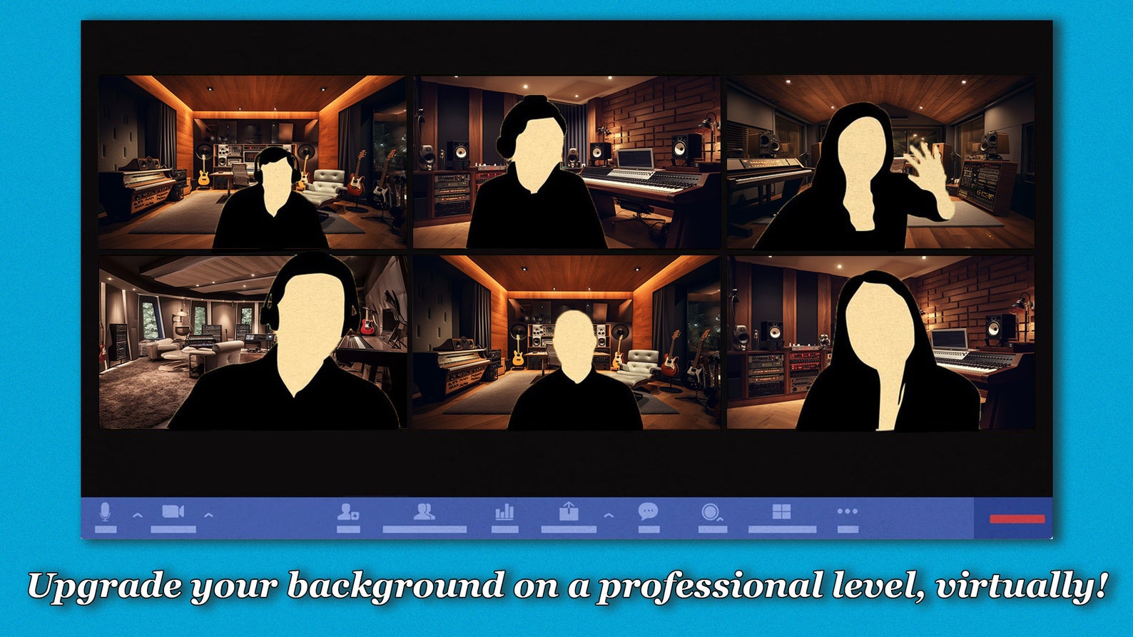 Virtual Video Call Background | Modern Recording Studio | Image for ...
