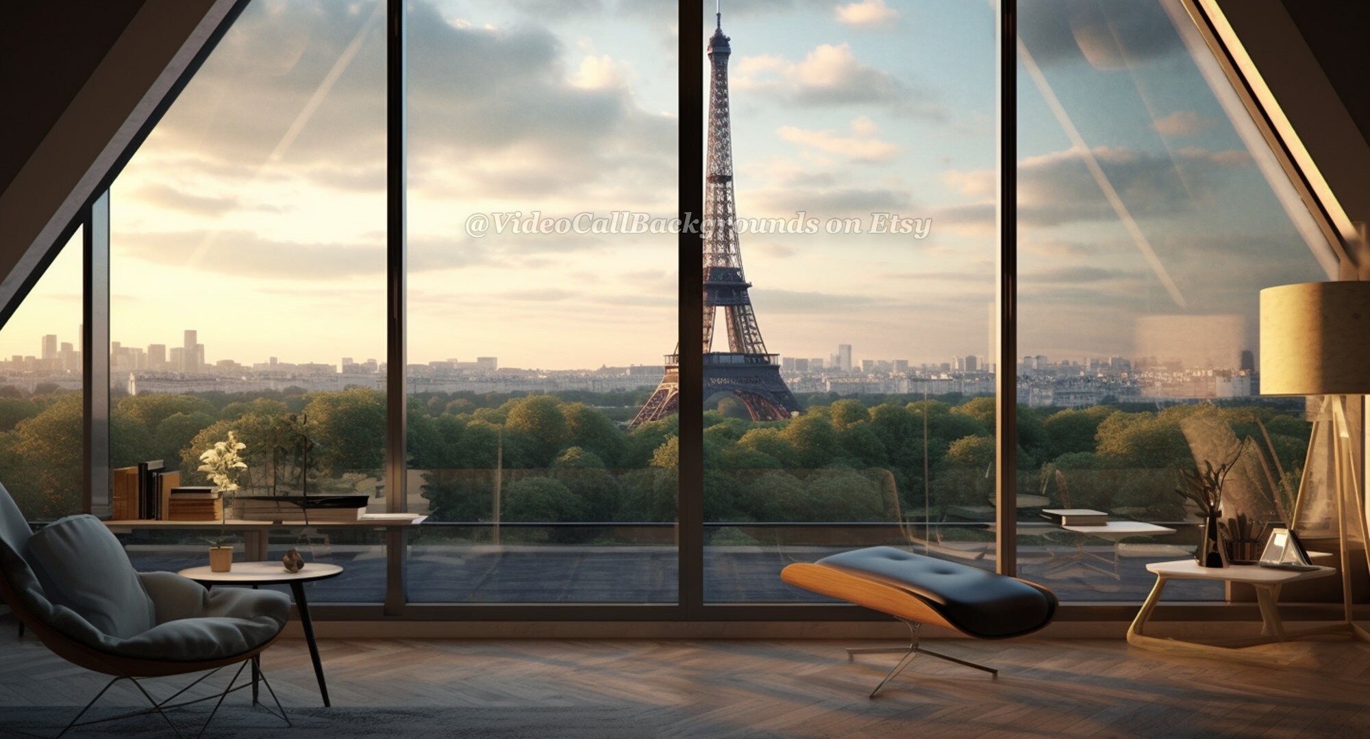 Virtual Video Call Background | Window With Eiffel Tower View | Image ...