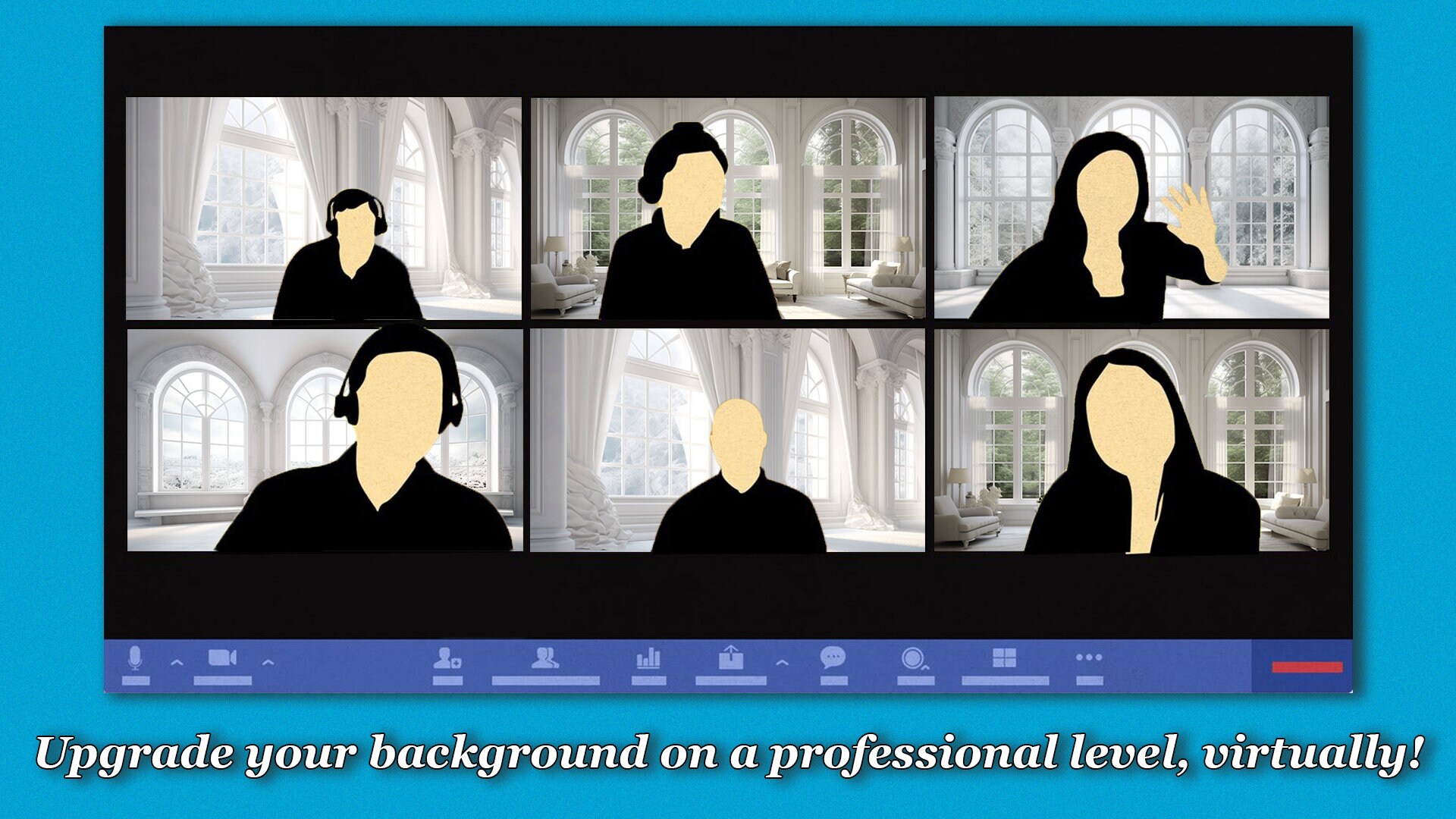 Virtual Video Call Background Luxury White Windows Image for Zoom ...