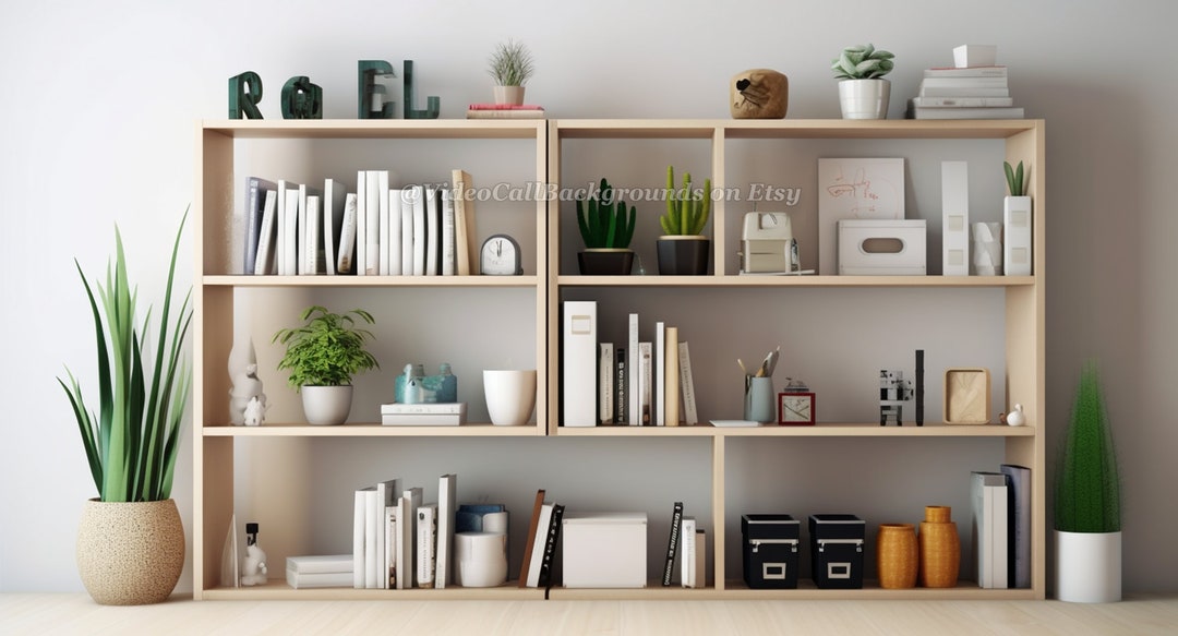 Virtual Video Call Background | Simple Modern Shelf | Image for Zoom ...