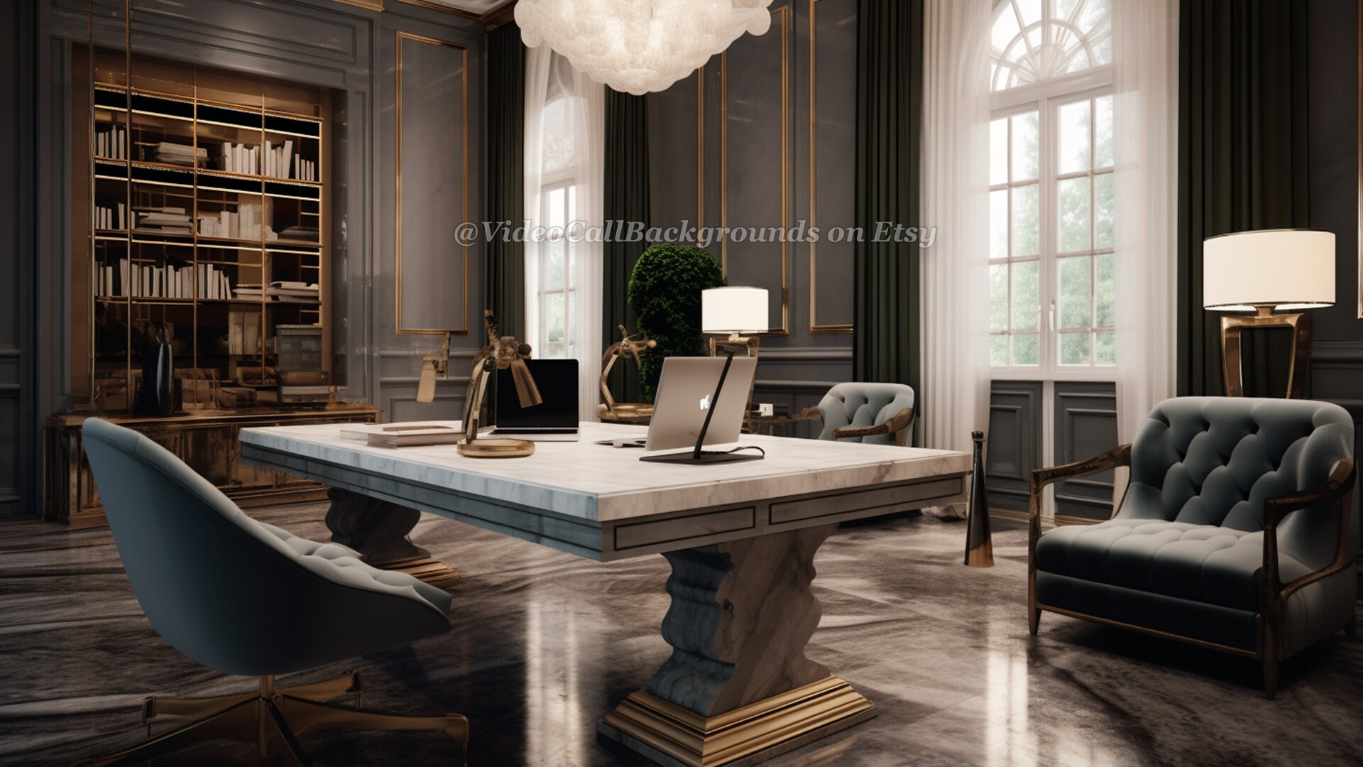 Virtual Video Call Background | Professional Marble Offices | Image for ...