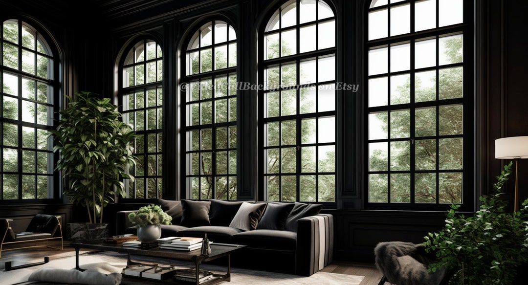 Virtual Video Call Background | Luxury Black Windows | Image for Zoom ...