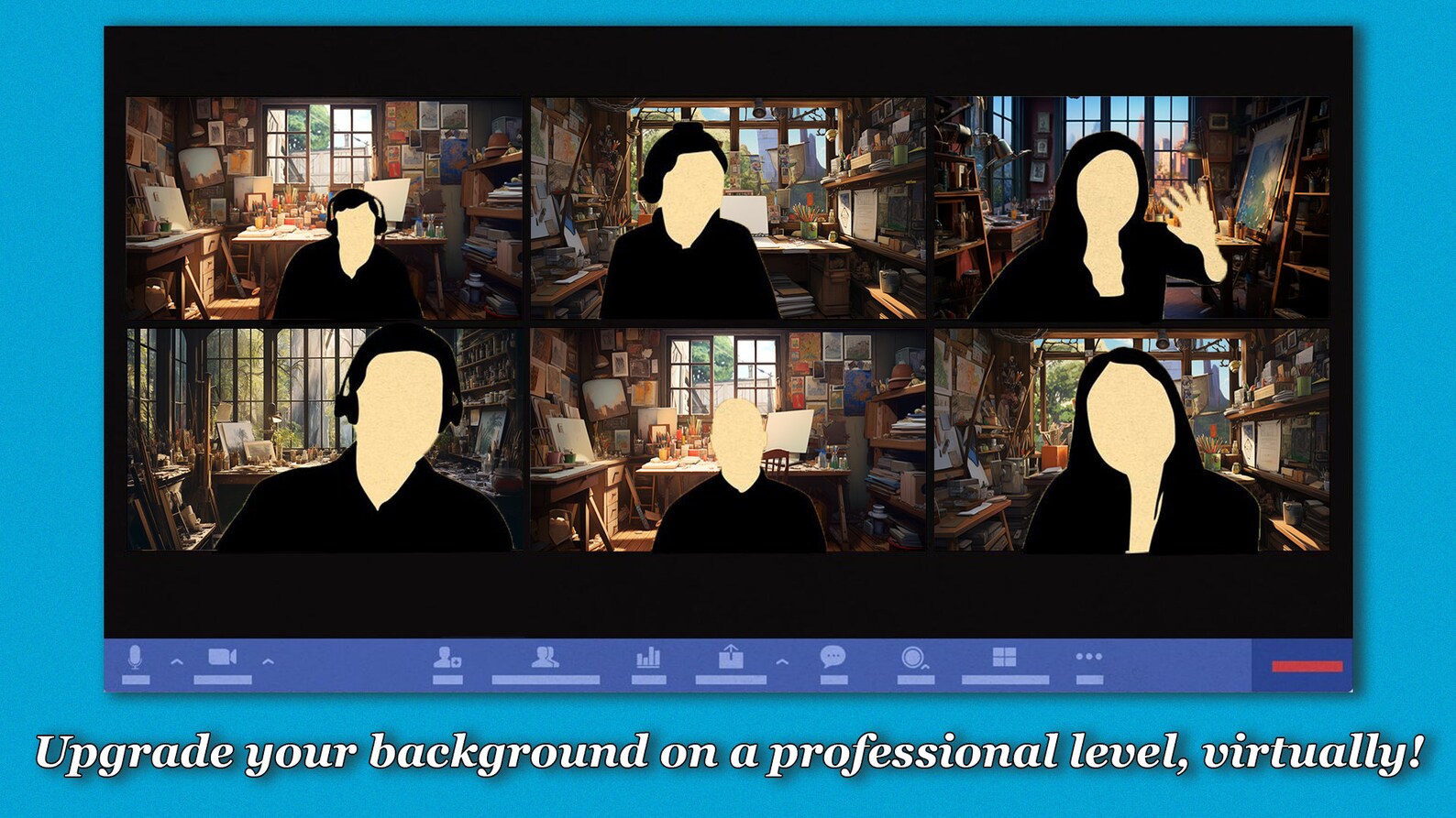 Virtual Video Call Background | Painter Office | Image for Zoom, Video ...
