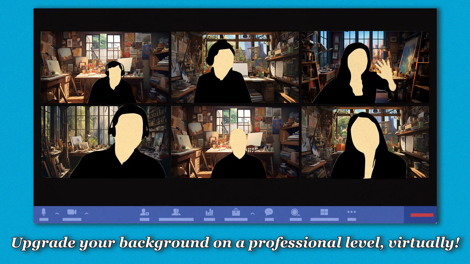 Virtual Video Call Background | Painter Office | Image for Zoom, Video ...