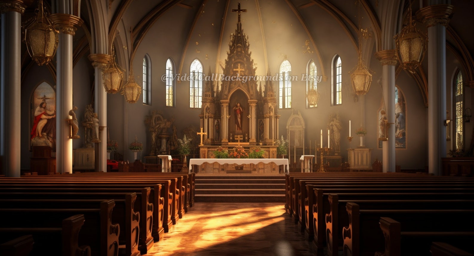 Virtual Video Call Background | Catholic Church | Image for Zoom, Video ...