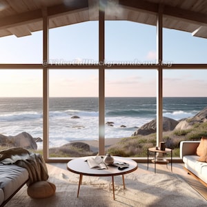 Virtual Video Call Background | Modern Coastal Window | Image for Zoom ...