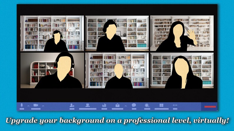 Virtual Video Call Background | Professional White Bookshelf | Image ...