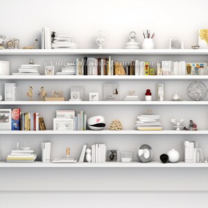 Virtual Video Call Background Professional White Shelf Image for Zoom ...