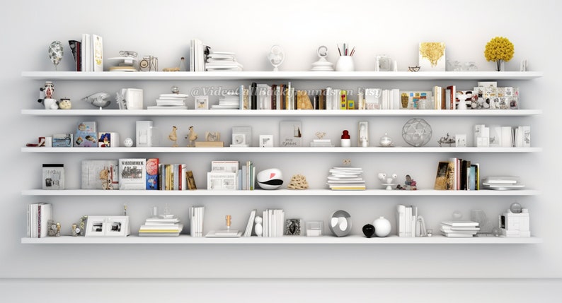 Virtual Video Call Background | Professional White Shelf | Image for ...