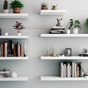 Virtual Video Call Background | Professional White Shelf | Image for ...