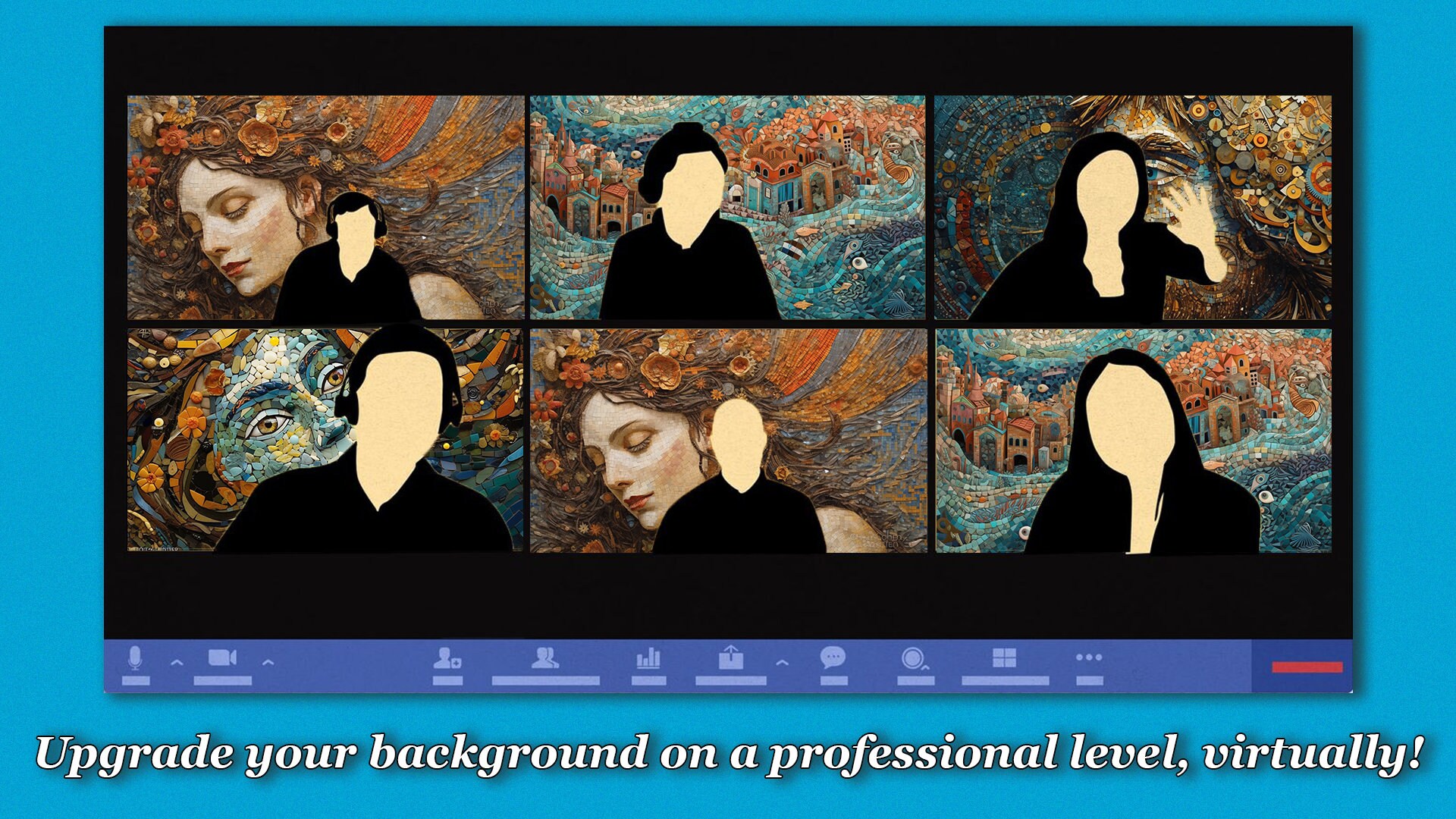 Virtual Video Call Background Detailed Mosaic Image for Zoom, Video ...