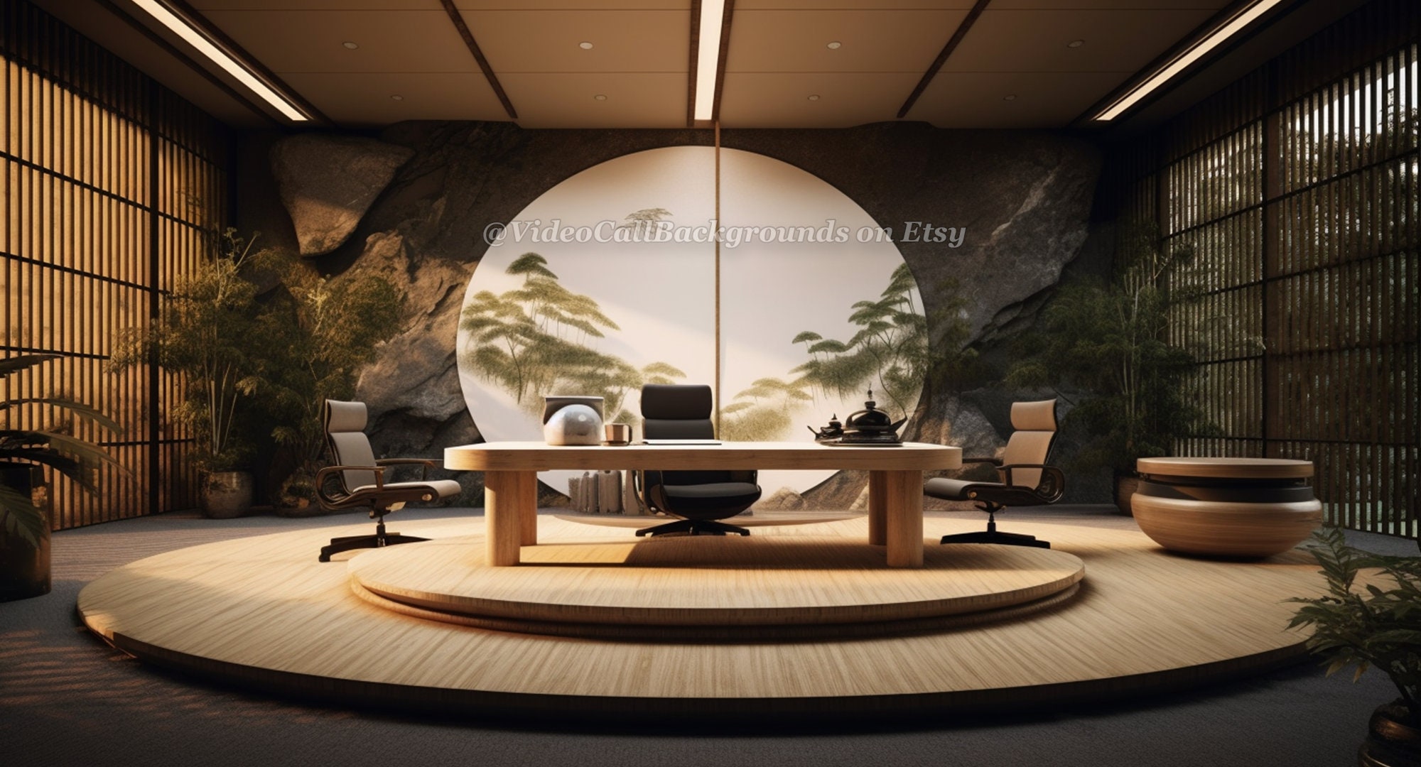 Virtual Video Call Background | Zen Offices | Image for Zoom, Video ...
