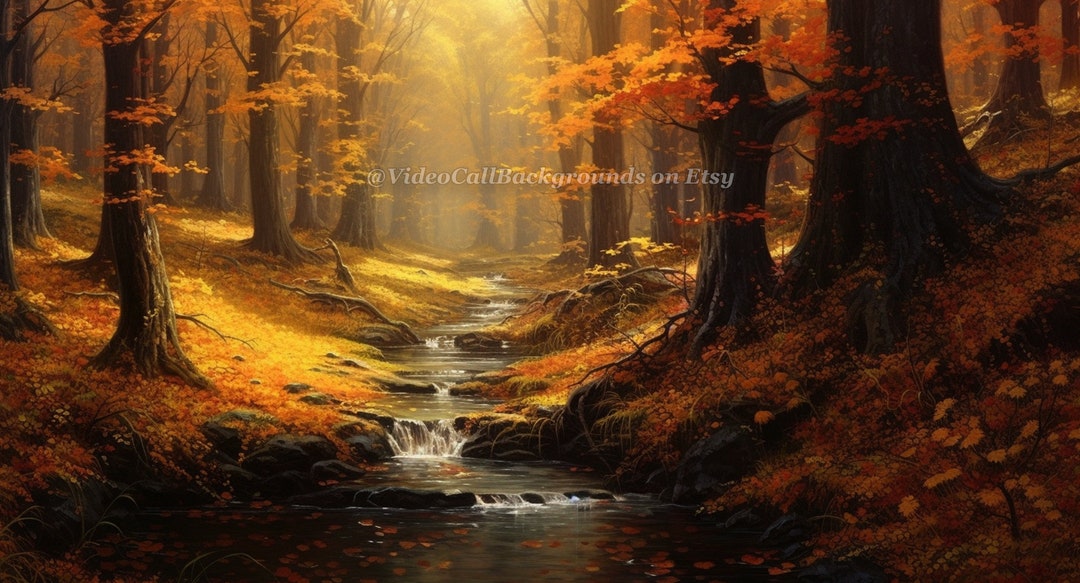 Virtual Video Call Background | Forest in Fall | Image for Zoom, Video ...