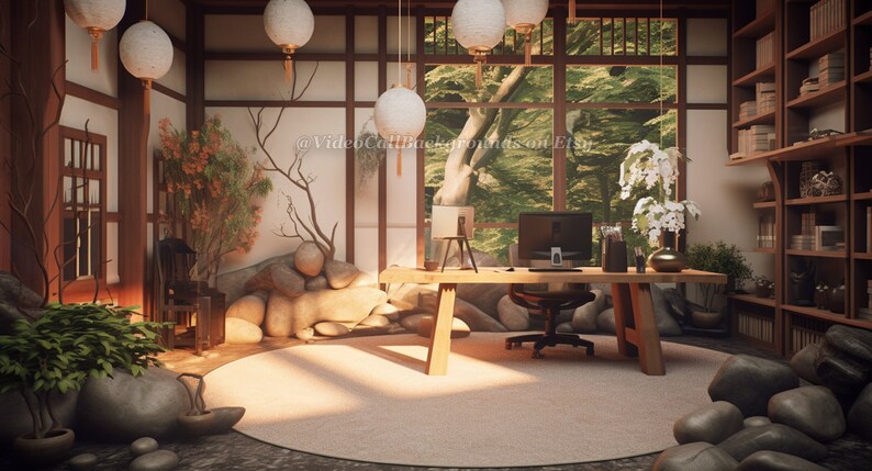 Virtual Video Call Background | Zen Offices | Image for Zoom, Video ...