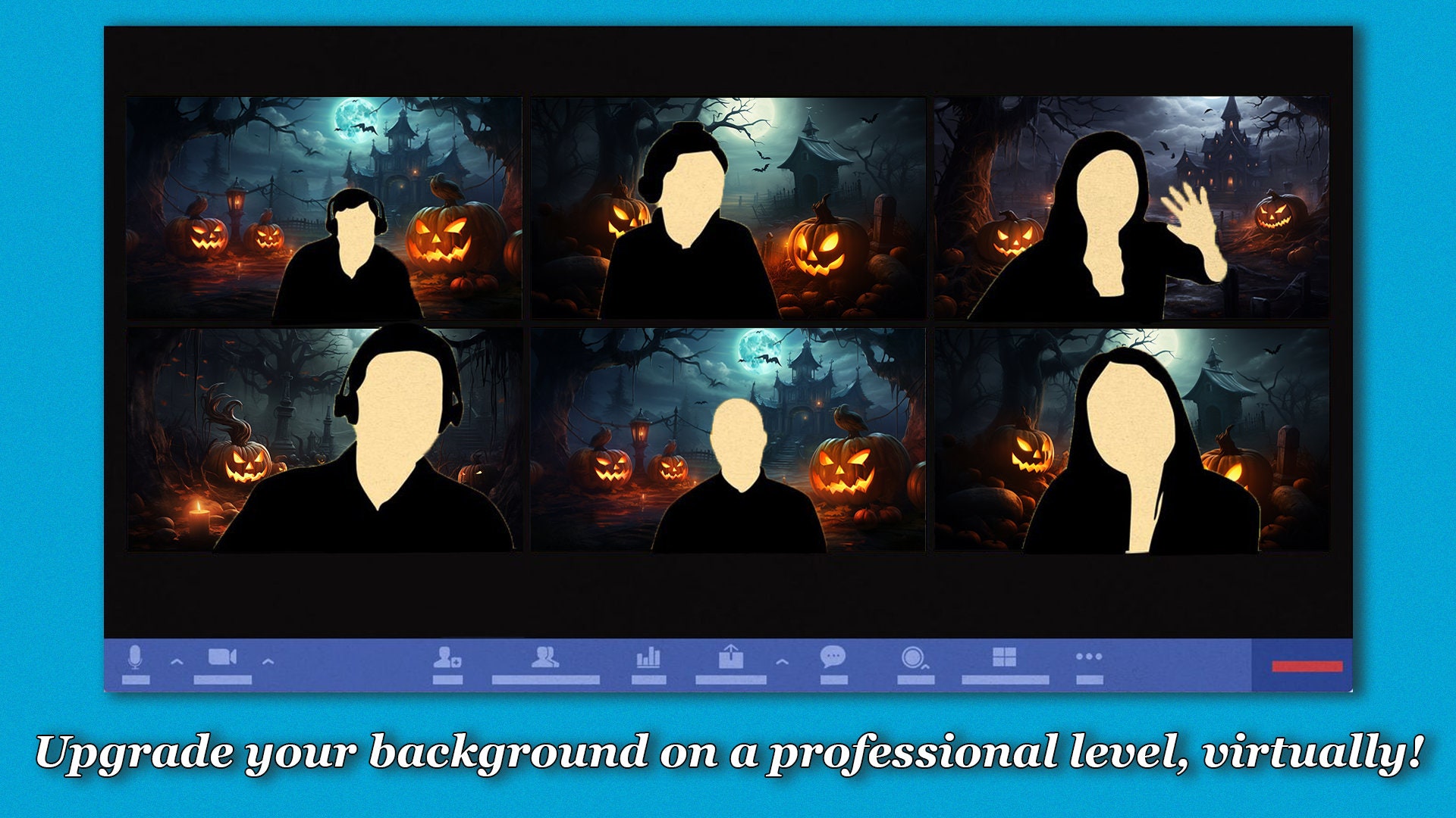 Virtual Video Call Background Spooky Halloween Background Image for ...