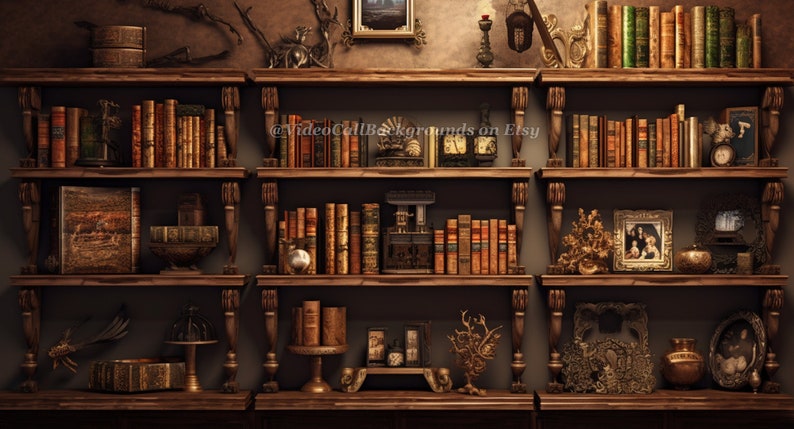 Virtual Video Call Background | Old Fashioned Library | Image for Zoom ...