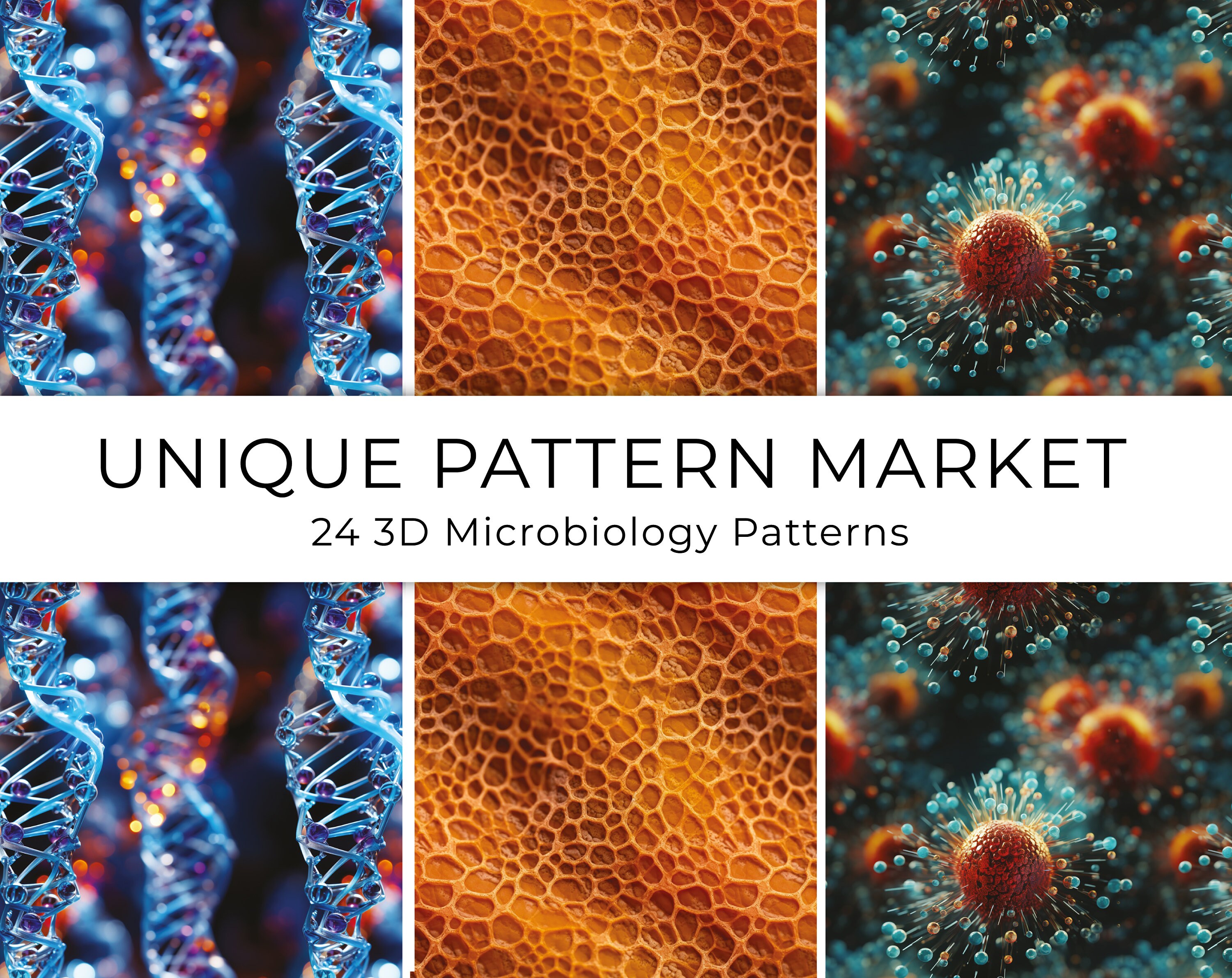 Microbevisions: 24 Immersive 3D Microbiology Pattern Pack for ...