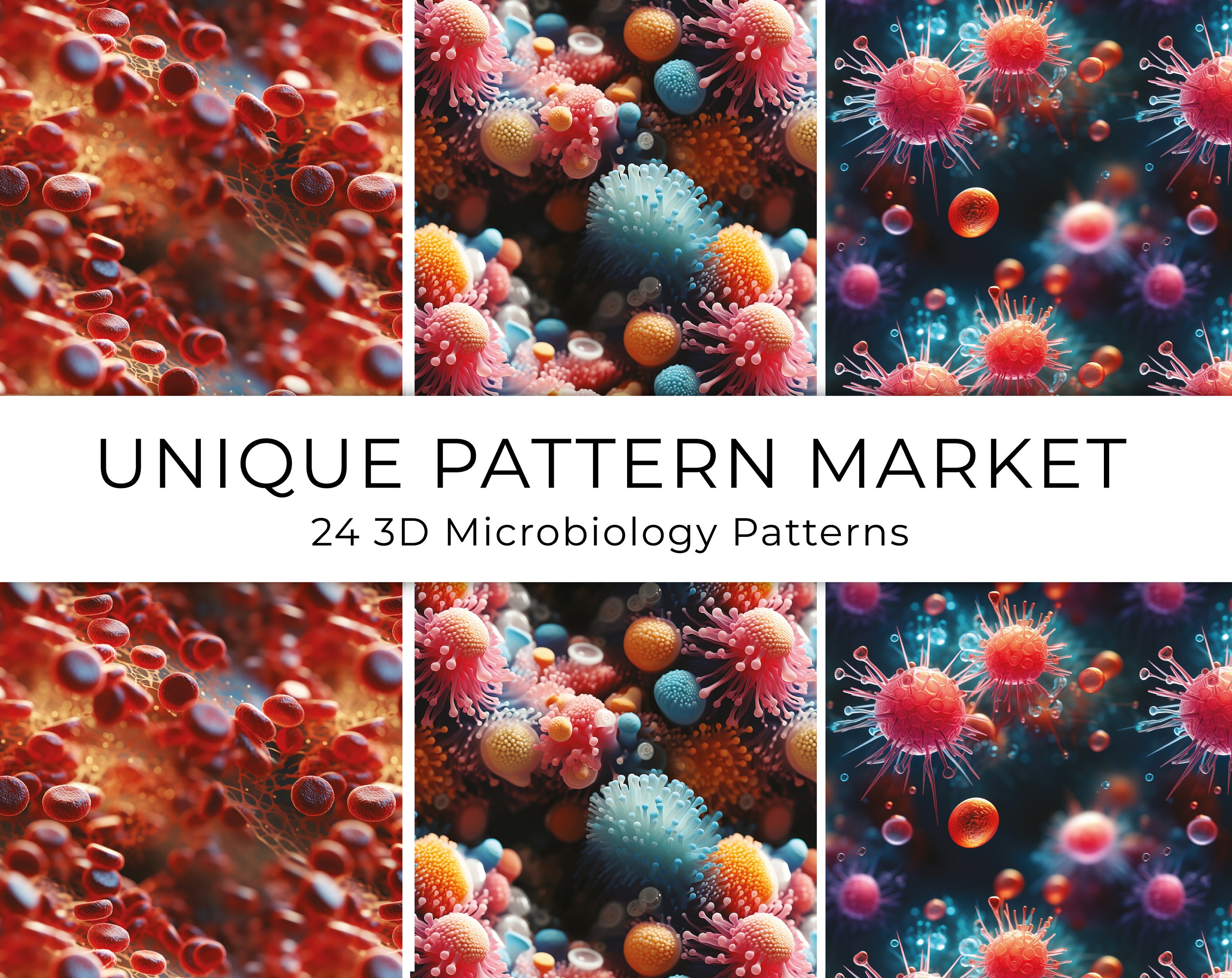 Microbevisions: 24 Immersive 3D Microbiology Pattern Pack for ...