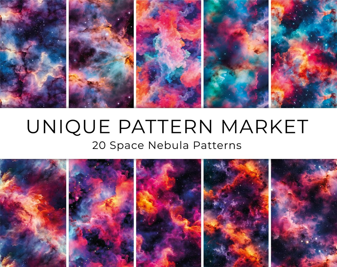 Astral Nebula Treasures: 20 Space Nebula Patterns - Scrapbook Papers ...