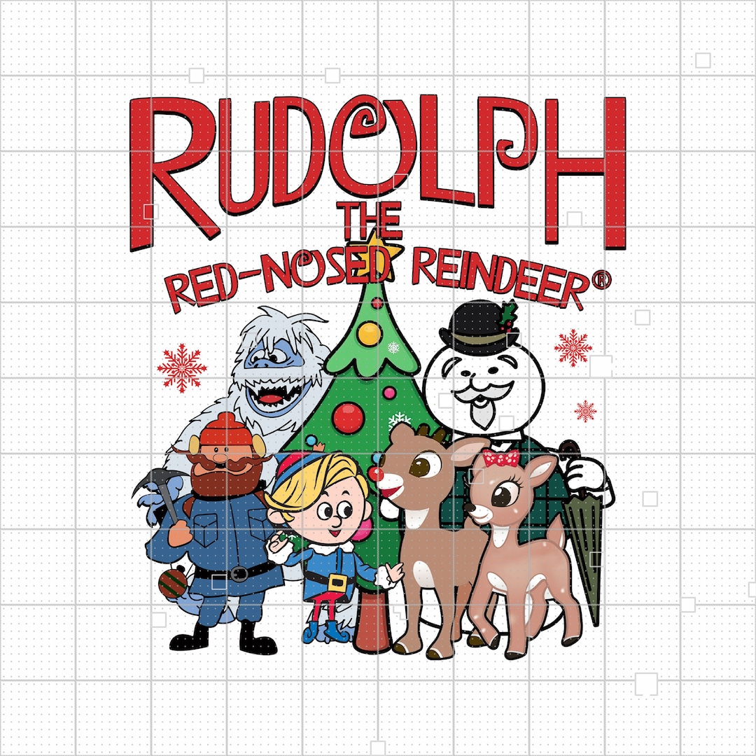 Rudolph the Red Nosed Reindeer Christmas PNG Retro Rudolph - Etsy