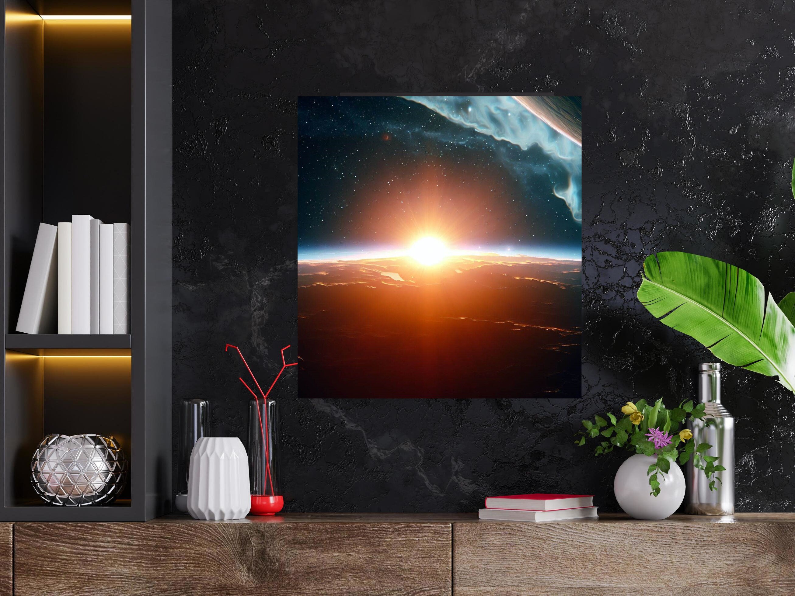 Printable Sunrise in Space Wallpaper - Etsy