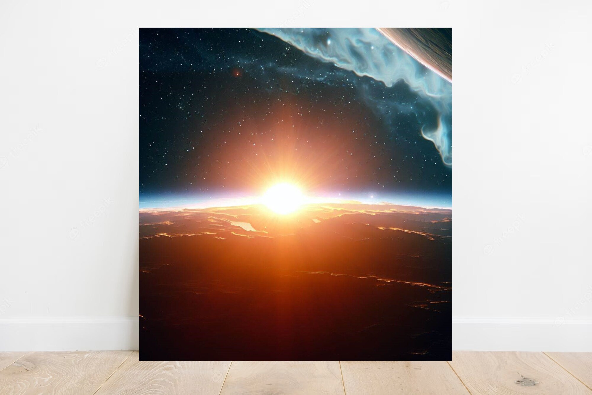 Printable Sunrise in Space Wallpaper - Etsy