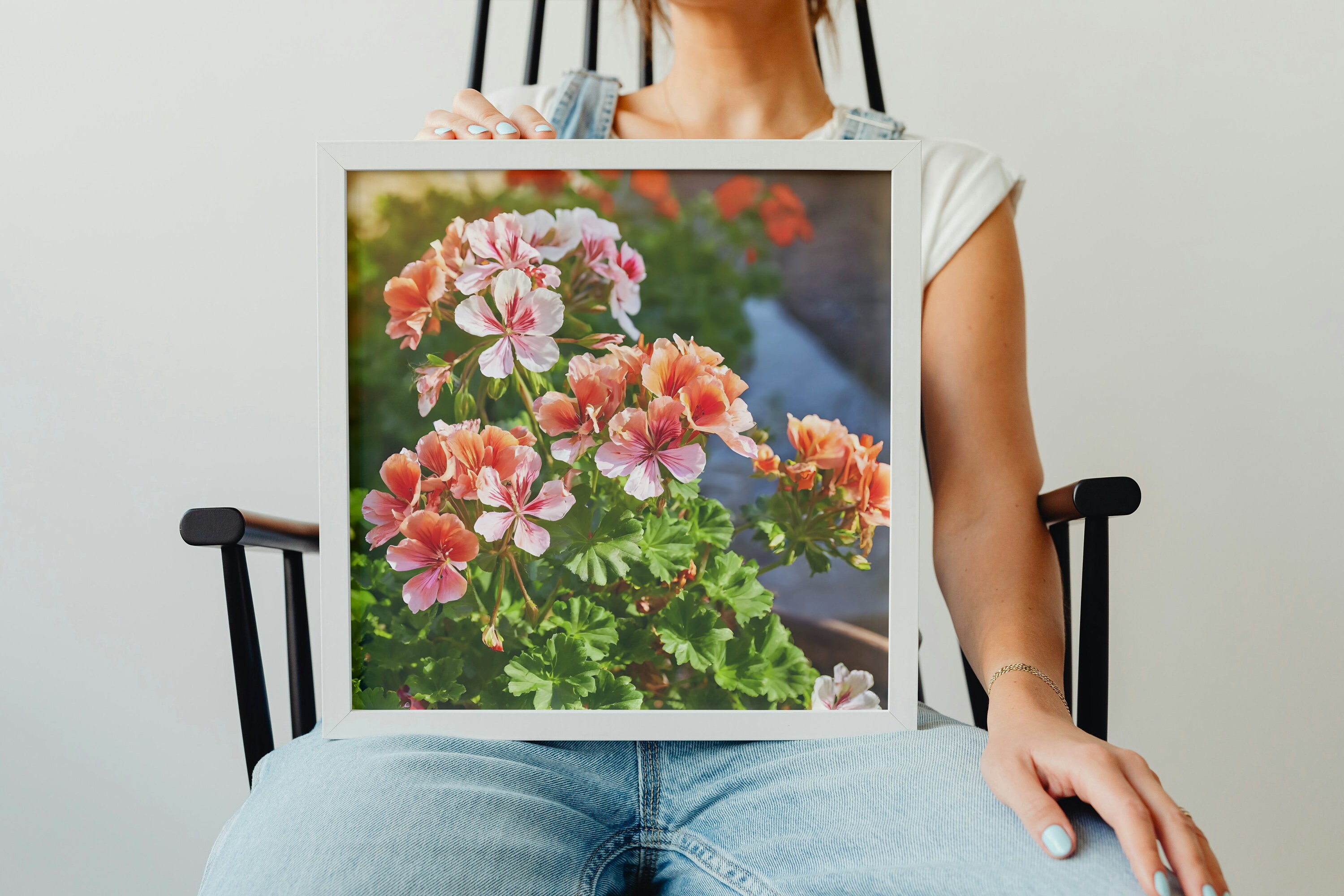 Printable Geraniums Pelargonium Flower in Garden Wallpaper, Digital ...