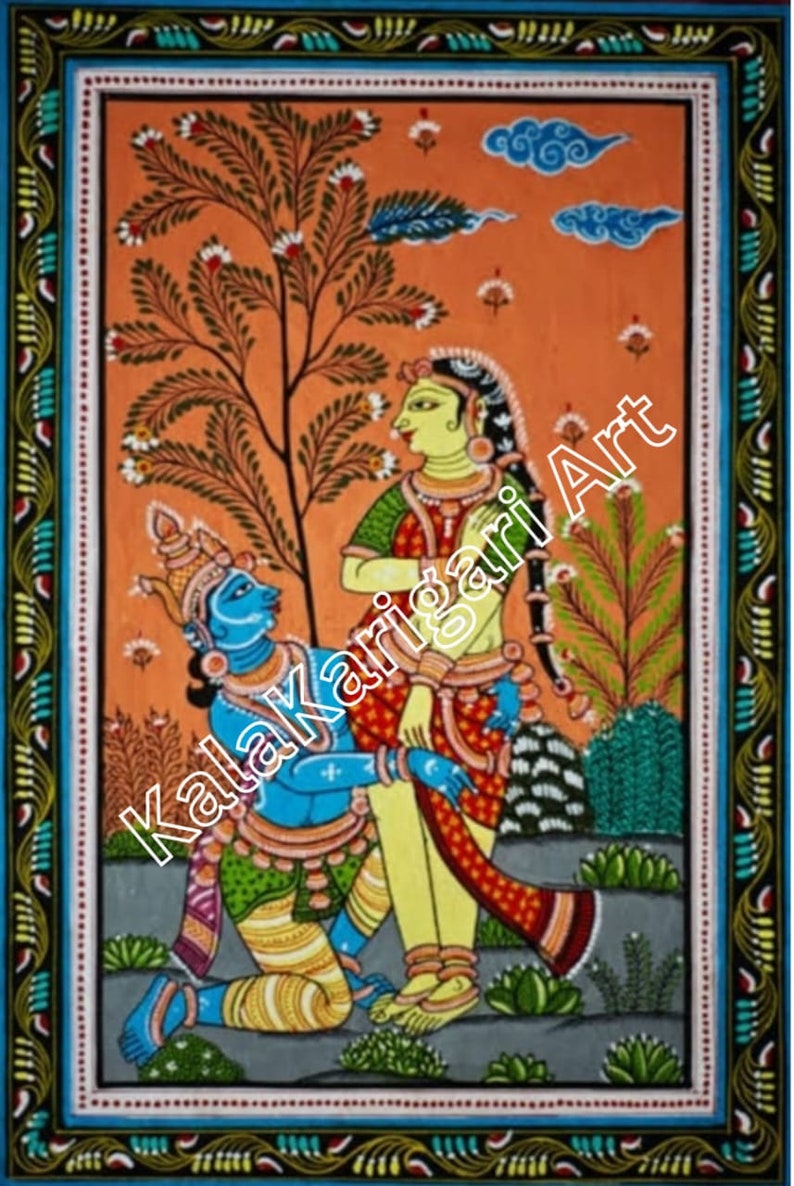 Patachitra Painting ,radha Krishna , Wall Art ,living Room Decor - Etsy