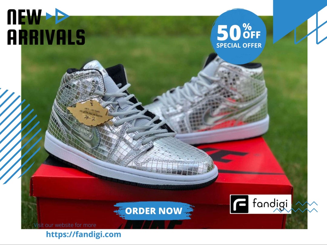 Air Jordan 1 Retro Mid Disco Ball - Etsy