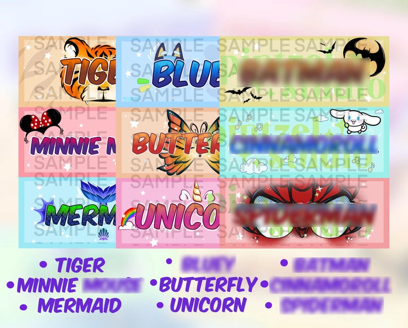 Face Painting Word Board Menu #1 — 28 Designs (digital Download) - Etsy