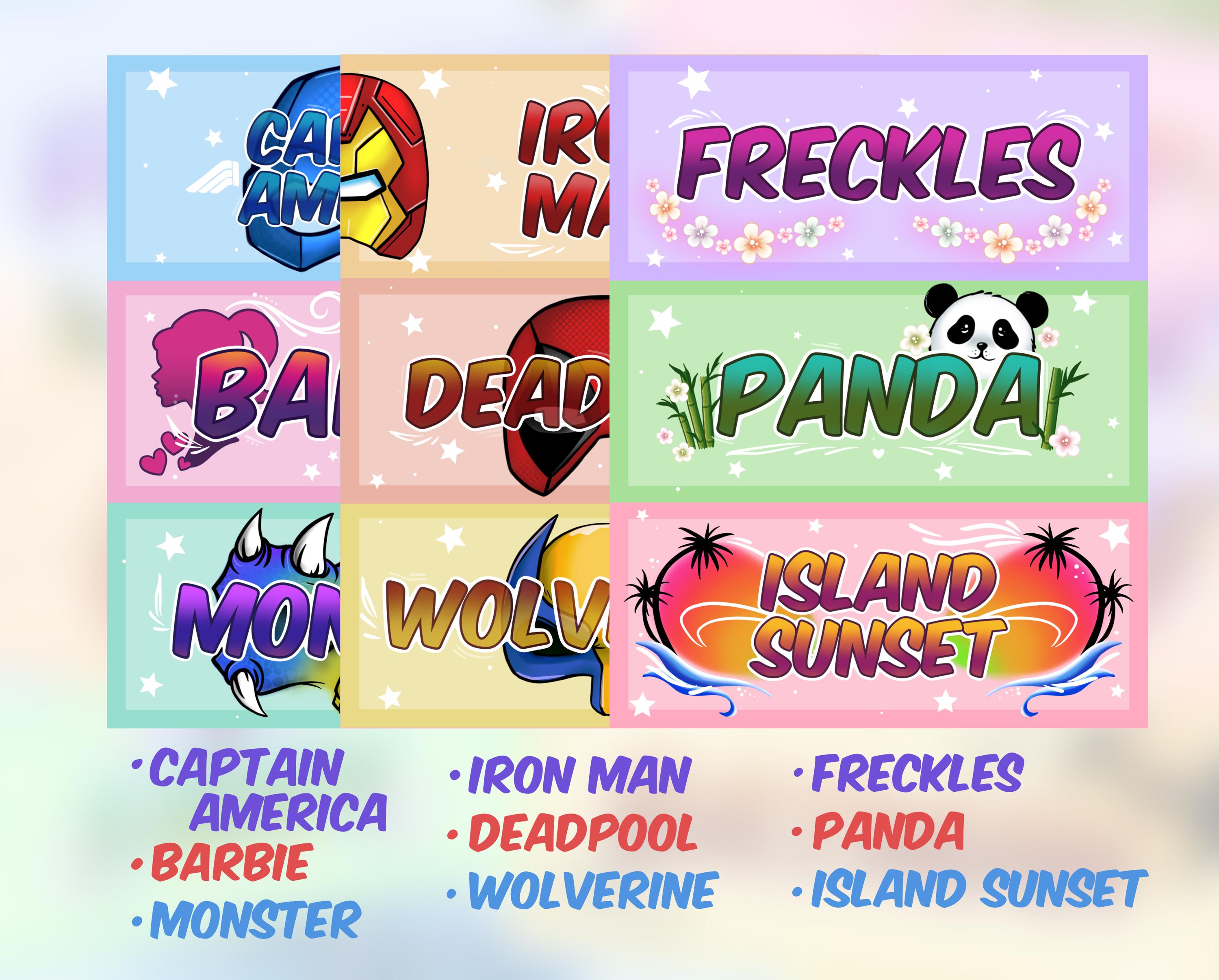 Face Painting Word Board Menu #2: 30 Designs (digital Download) - Etsy