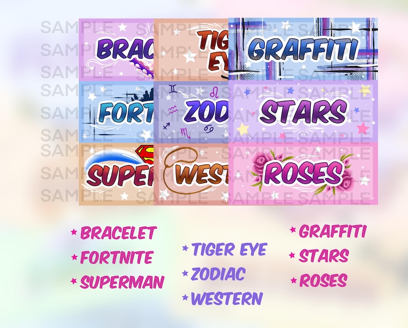 Face Painting Word Board Menu #3 — 22 Designs (digital Download) - Etsy