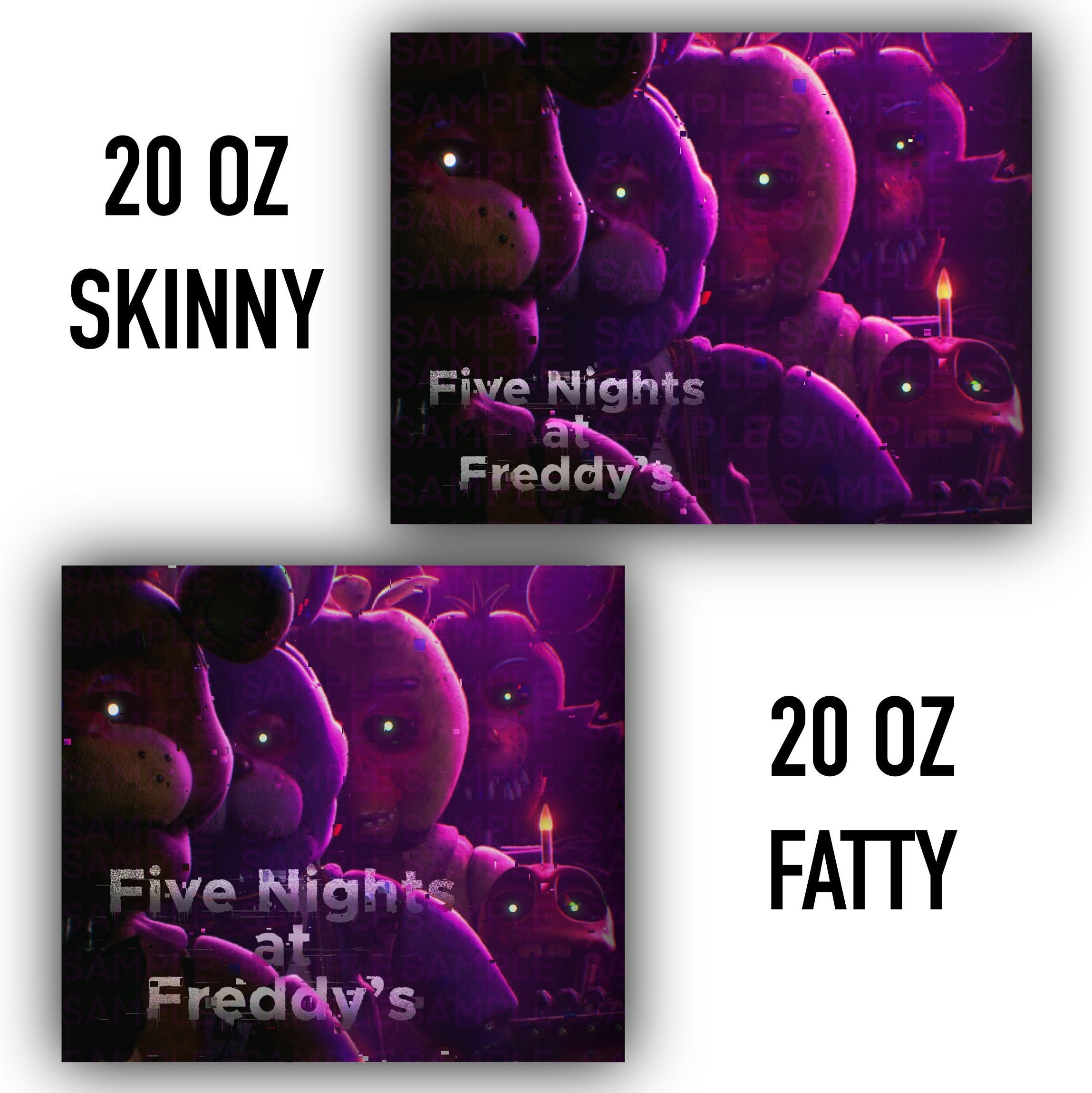 Fnaf Sublimation Tumbler Designs, Five Nights at Freddys Movie 20oz ...