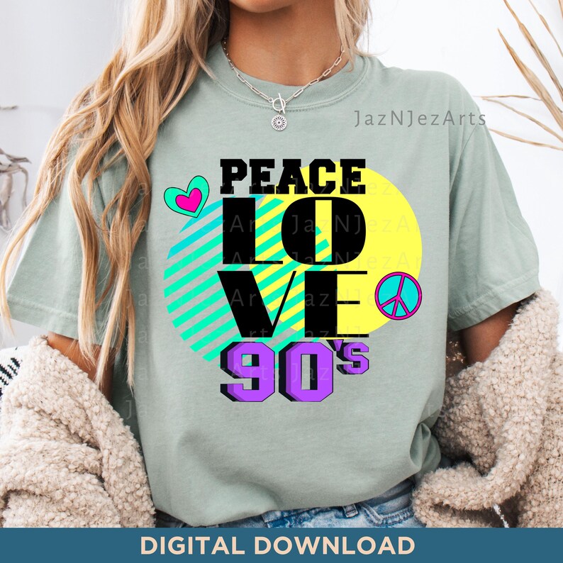Peace Love 90s Png Shirt Iconic 90s Png Bundle Retro 90s Cliparts ...