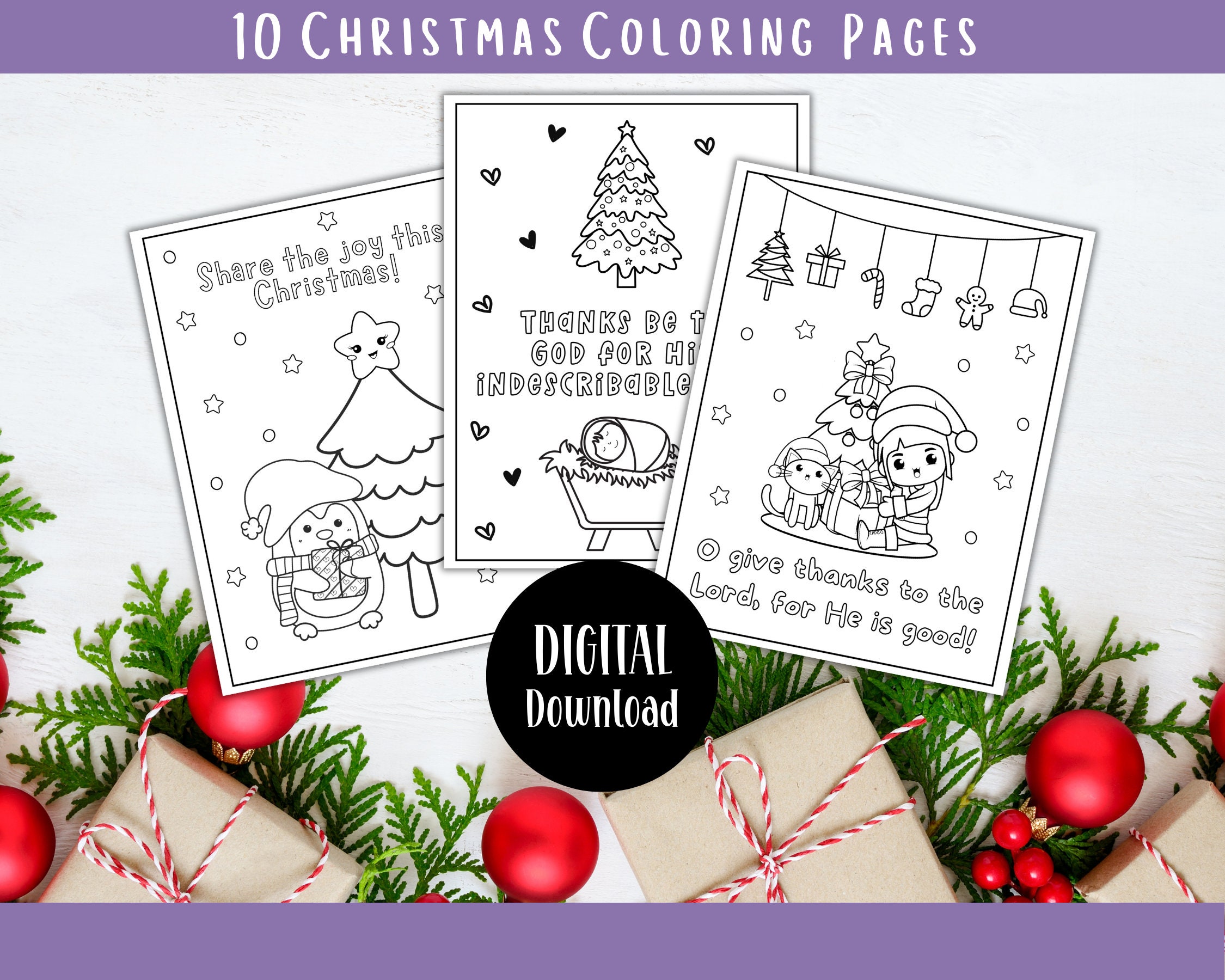 10 Christmas Bible Verse Coloring, Christmas Coloring Pages for Kids ...