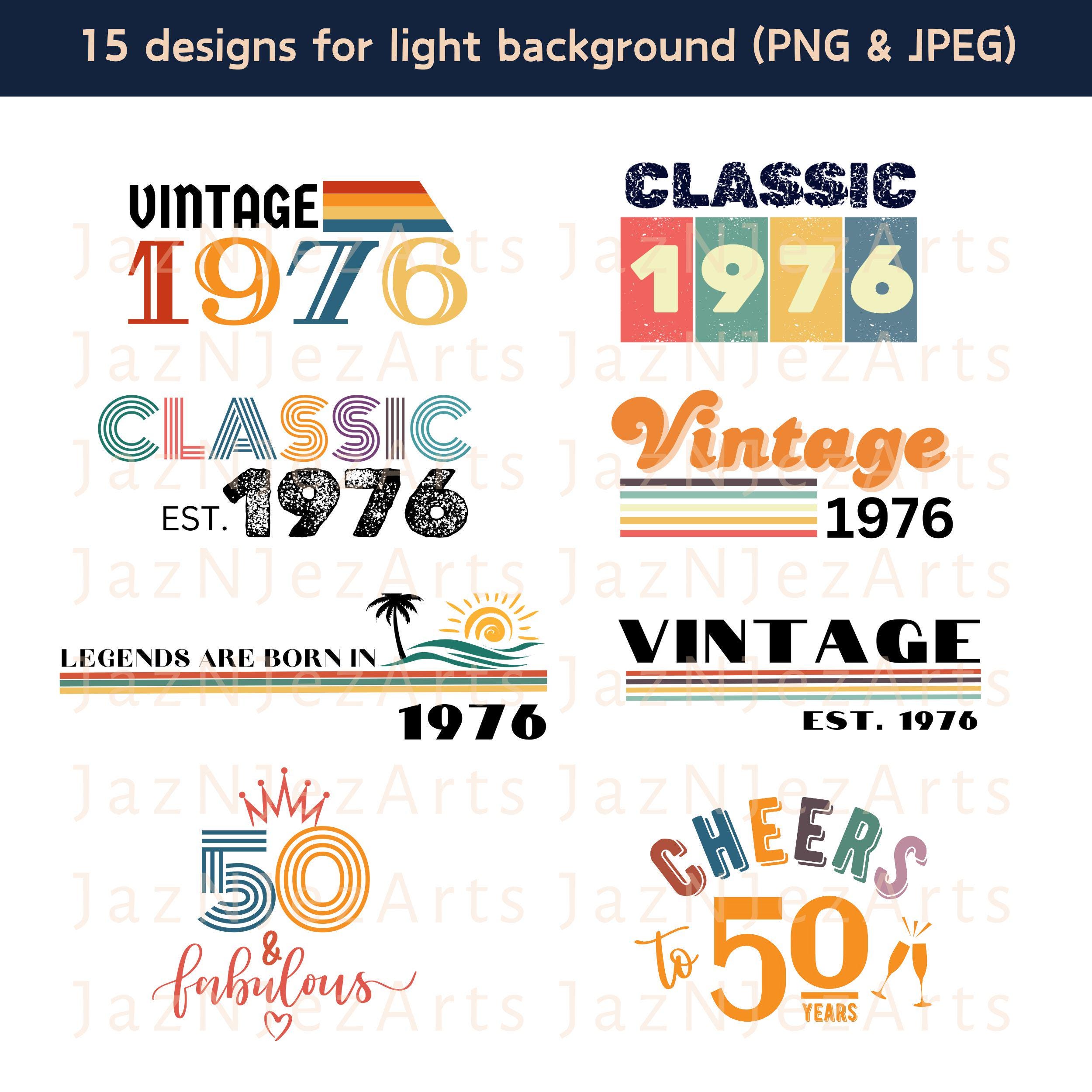 1976 50th Birthday PNG Bundle 50th Birthday Gift for Women 50th ...