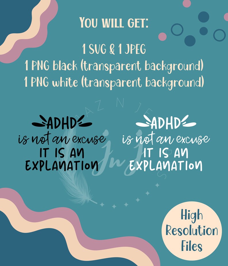 ADHD is Not an Excuse Svg, ADHD Awareness Svg, Mental Health Svg, Adhd Svg File, ADHD Cut File ...