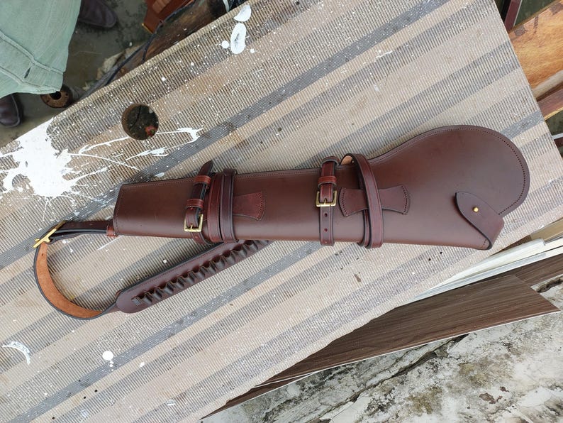Leather Rifle Scabbard Handmade Full-grain – 24" – Fits up to 16 ...