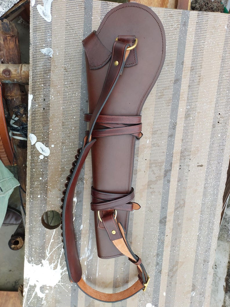 Leather Rifle Scabbard Handmade Full-grain – 24" – Fits up to 16 ...