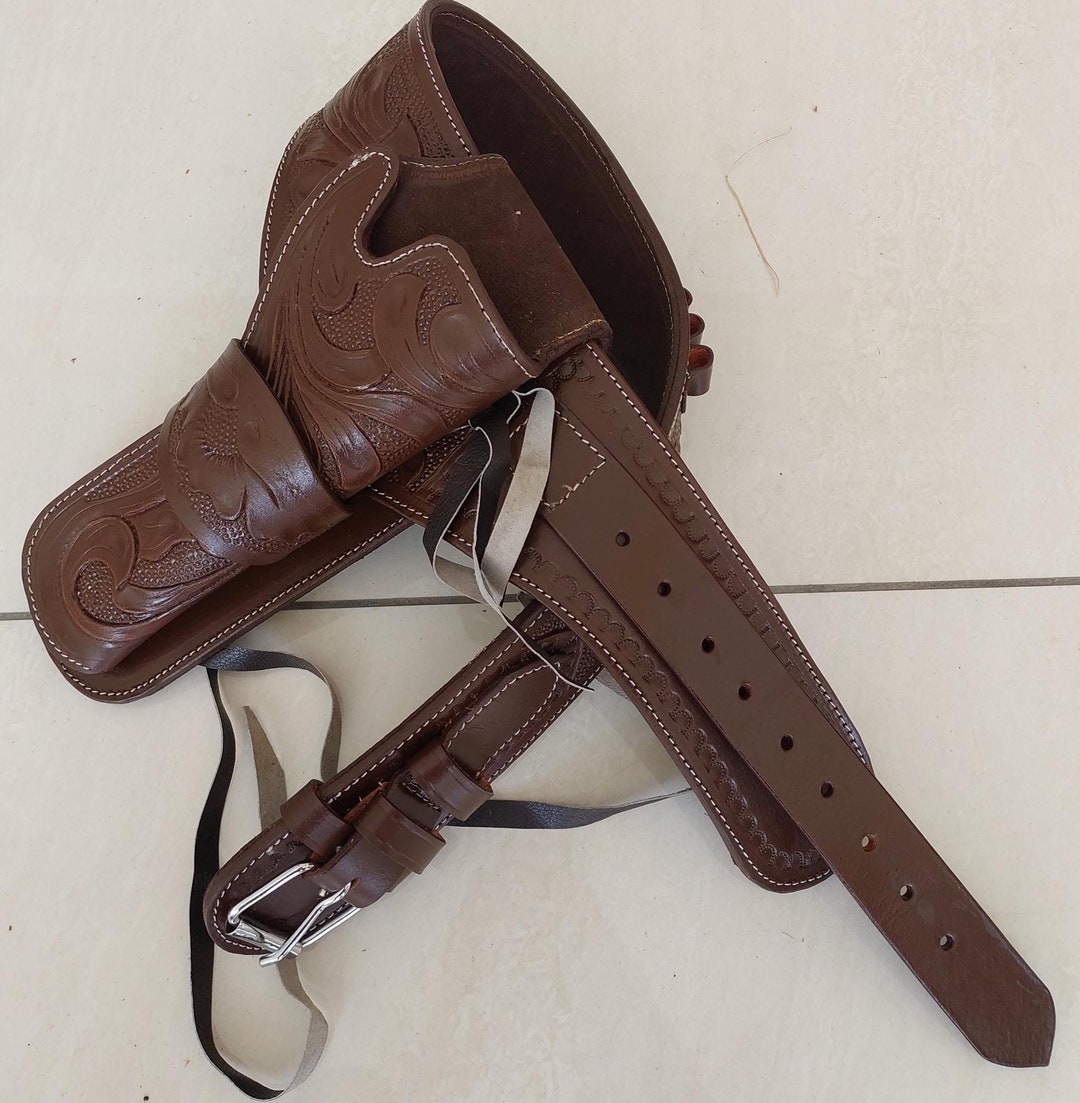 Gun Holster Belt Old West Custom Genuine Leather Handmade Western ...