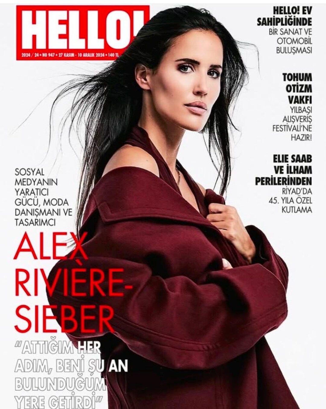 Hello Magazine Turkey December 2024 Alex Rivière Sieber / Fast Shipping ...