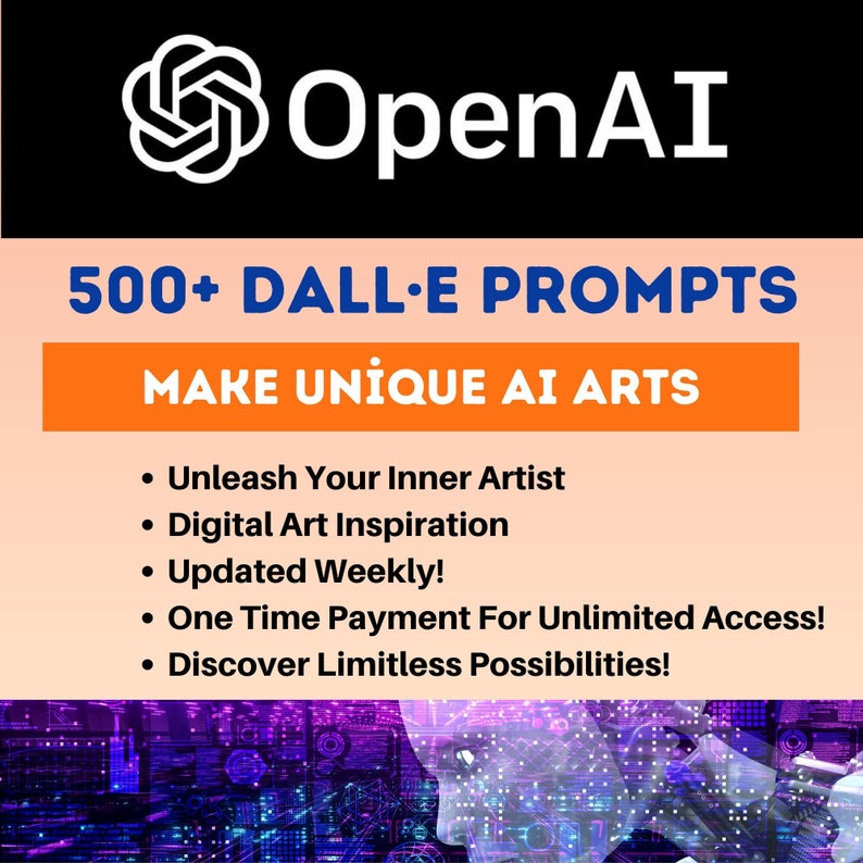 DALLE Prompts 500 Openai Artist Digital Art Creative Gallery Compatible ...