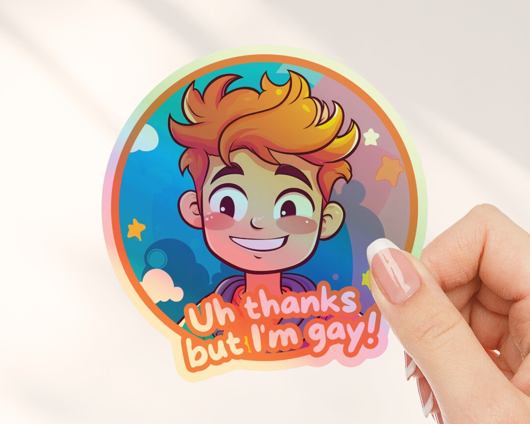 Gay Sticker Holographic, Cute Queer Sticker, Waterbottle Gay Sticker ...