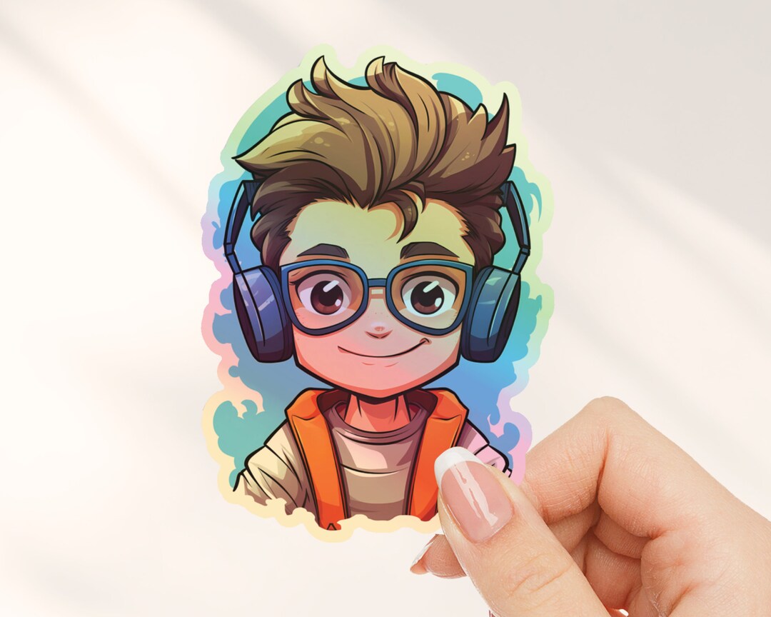 Cute Holographic Sticker Gamer, Streamer Sticker, Game Inspired ...