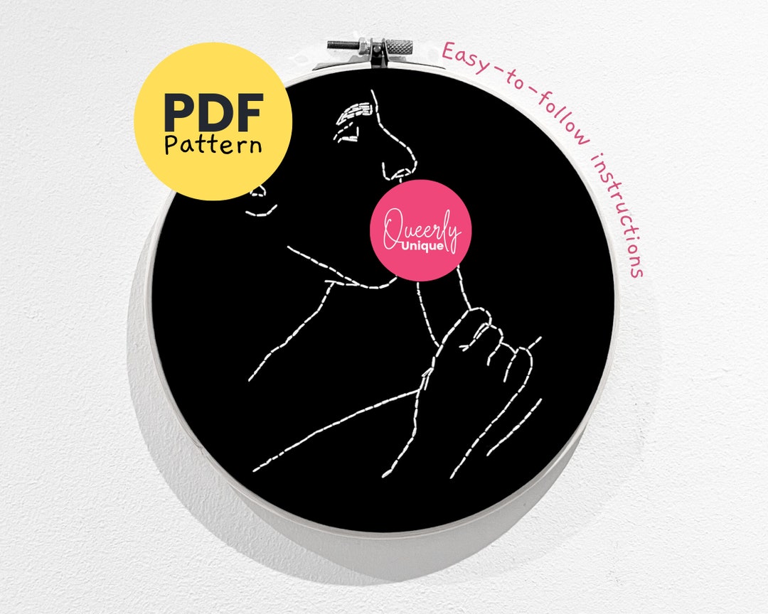 Gay Art, Gay Couple, PDF Pattern, Hand Embroidered, Home Decor Wall Art, Gay Embroidery, Gay ...