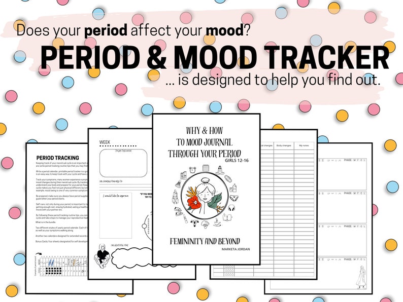 Daily Mood Tracker, Period Tracker, Printable Period Calendar, Period ...