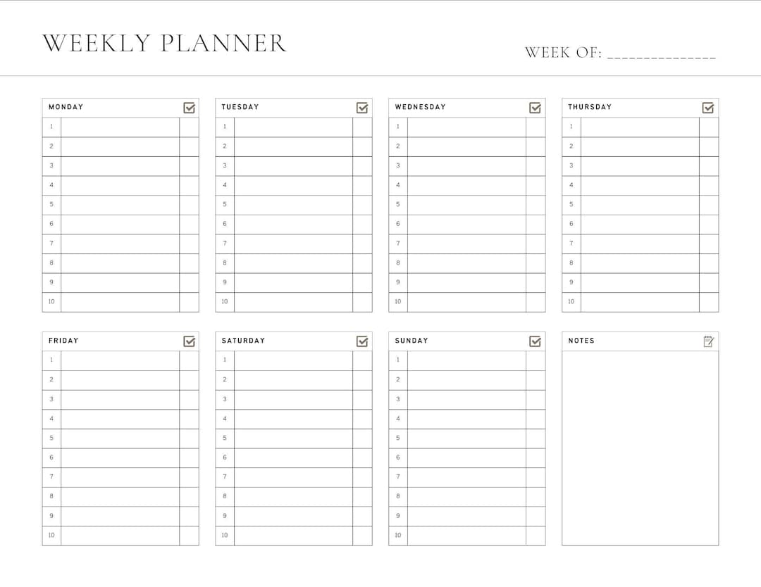 Landscape Weekly Planner Printable Bundle (digital Download) - Etsy