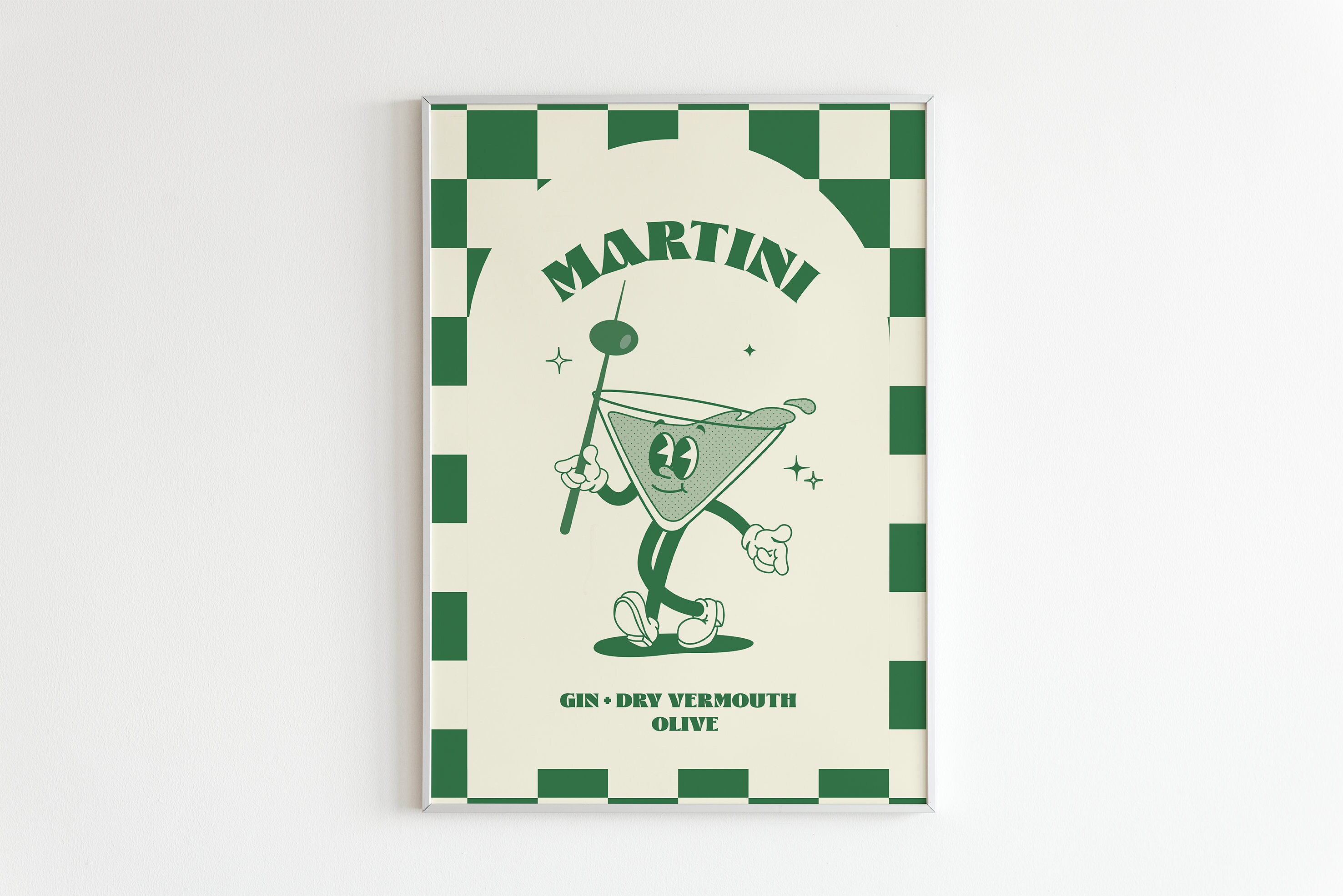 Retro Cartoon Martini Cocktail Print - Etsy